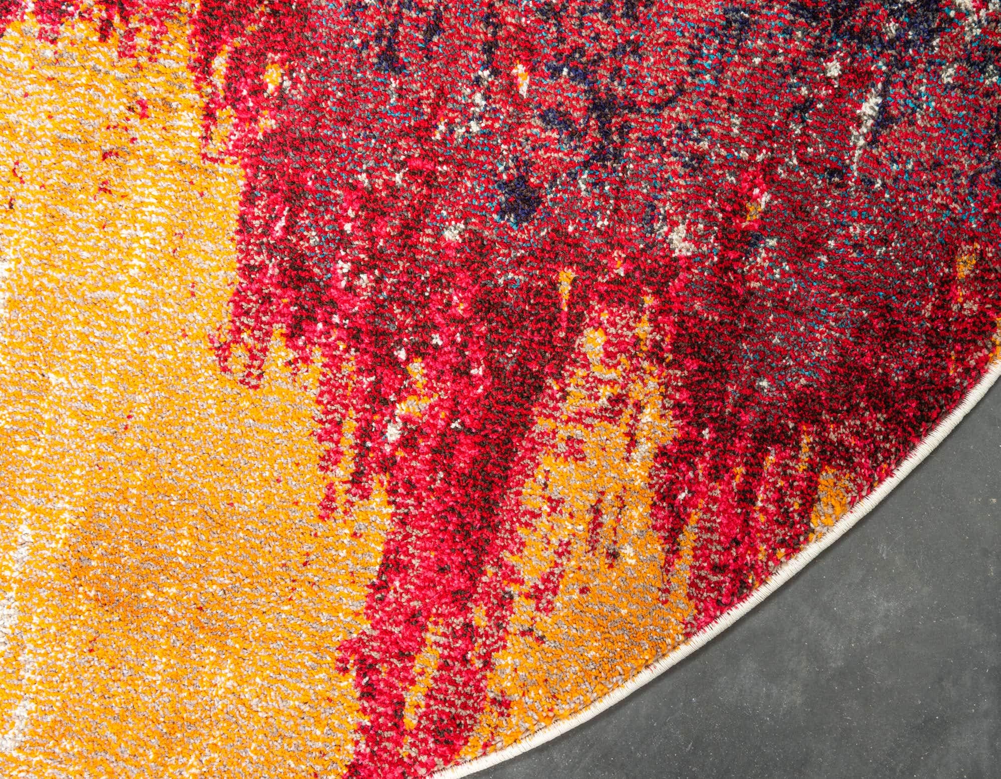 Unique Loom Estrella Collection Abstract, Rustic, Modern, Gradient, Distressed Area Rug, 6' 1" x 6' 1", Pink/Navy Blue
