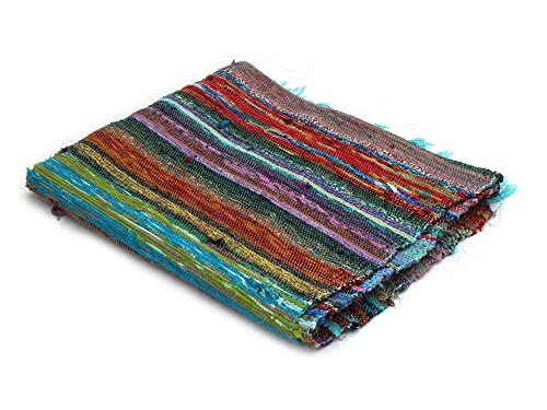 Handmade Braided Chindi Rug, Rag Rug, Area Rug, Carpet Rug, 3x5 Foot, 4x6 Foot, 5x7 Foot, Multi Color Rug (3x5 Ft (36x60 Inch))