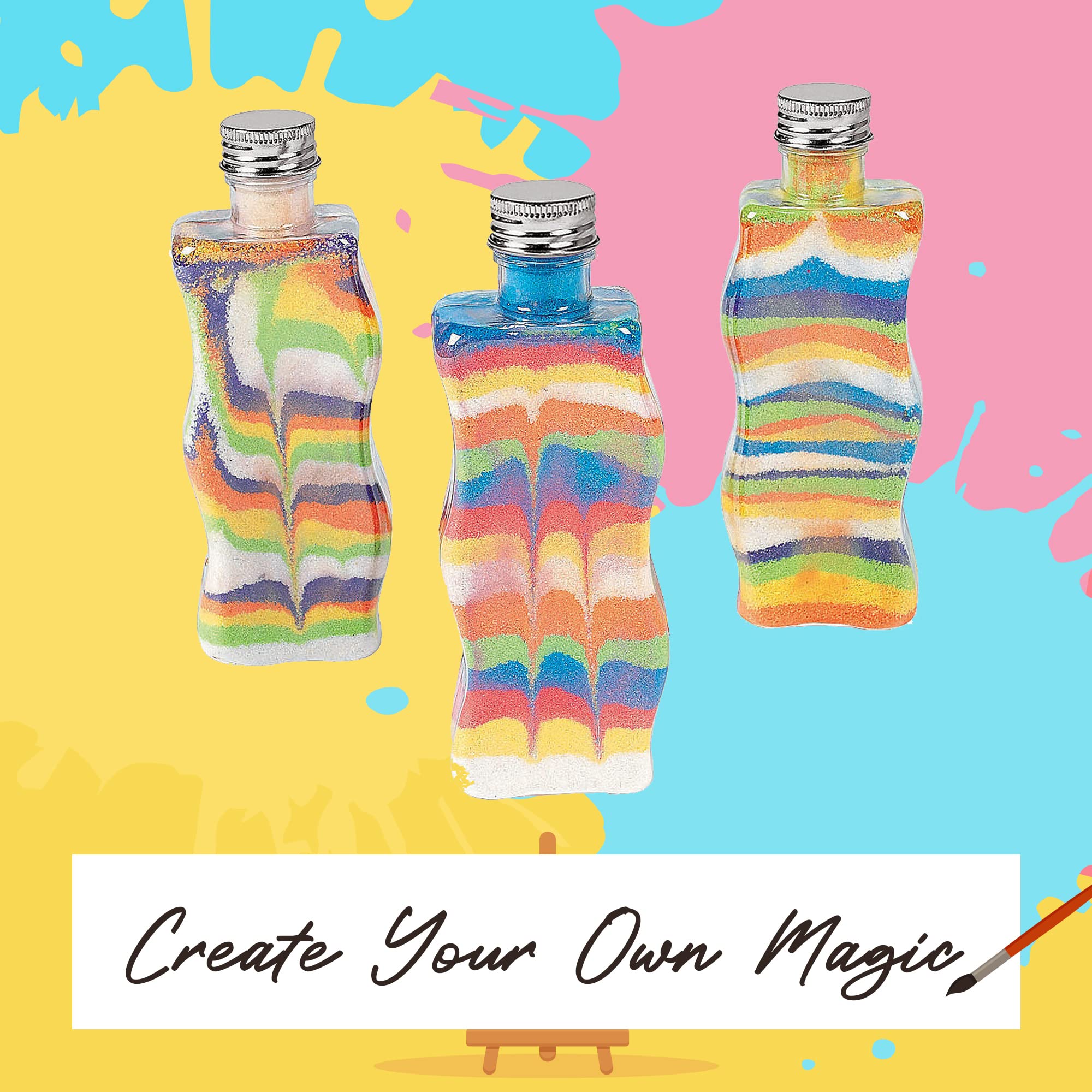 Wavy Sand Art Bottles (1Dz) - Crafts for Kids and Fun Home Activities