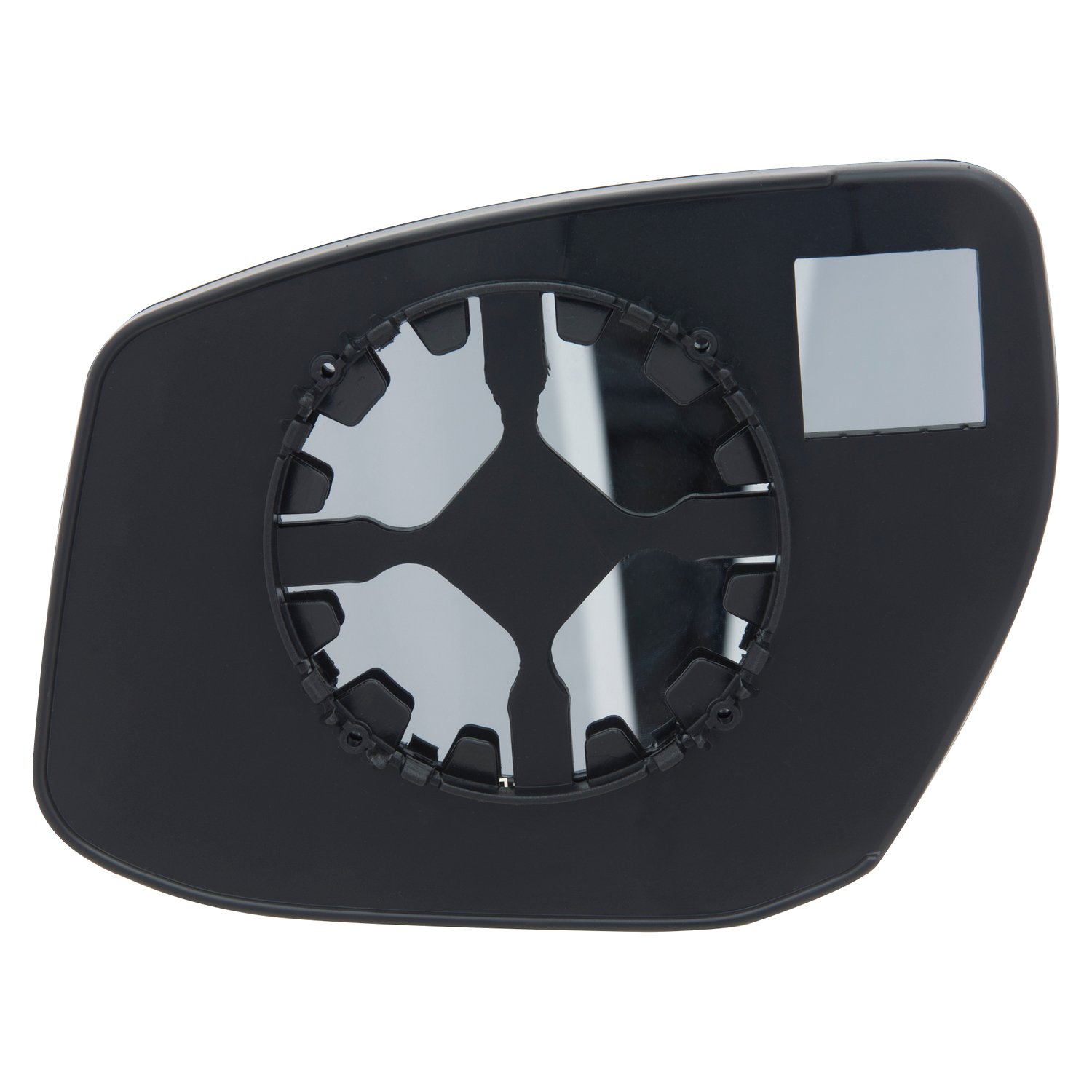Passenger Side Non-heated Mirror Glass w/backing plate, Nissan Sentra, Altima, Maxima S, 5" x 6 9/16" x 7 5/8"