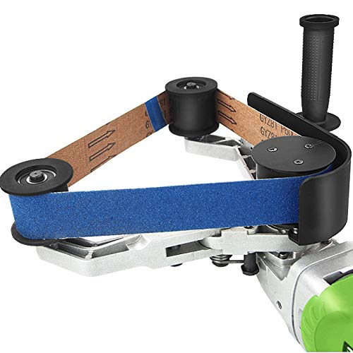 EQCOTWEA 110V Stainless Steel Pipe Tube Polisher, Portable Belt Sander with 40x760mm Belt, Adjustable Speeds Round Pipe Drawing Machine