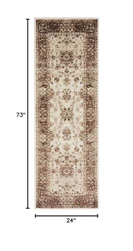 Unique Loom Rushmore Collection Area Rug - Lincoln (2'x 6' 1" Runner, Cream/ Beige)