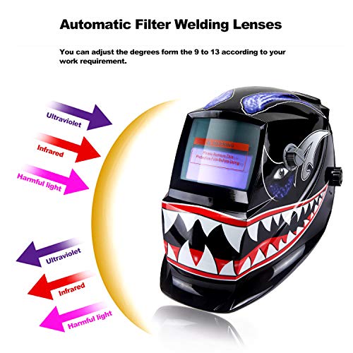 Holulo Welding Helmet Solar Power Auto Darkening Wide Viewing Field Professional Hood for MIG TIG ARC MMA