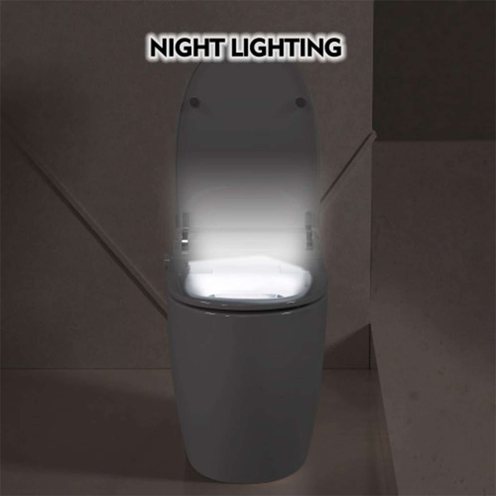 Heated Seat Smart Toilet, Modern Elongated Toilet with Warm Water, Dual Auto Flush,Foot Sensor Operation,Heated Bidet Seat, Automatic Flush Tank Less Toilet without Bidet (A)