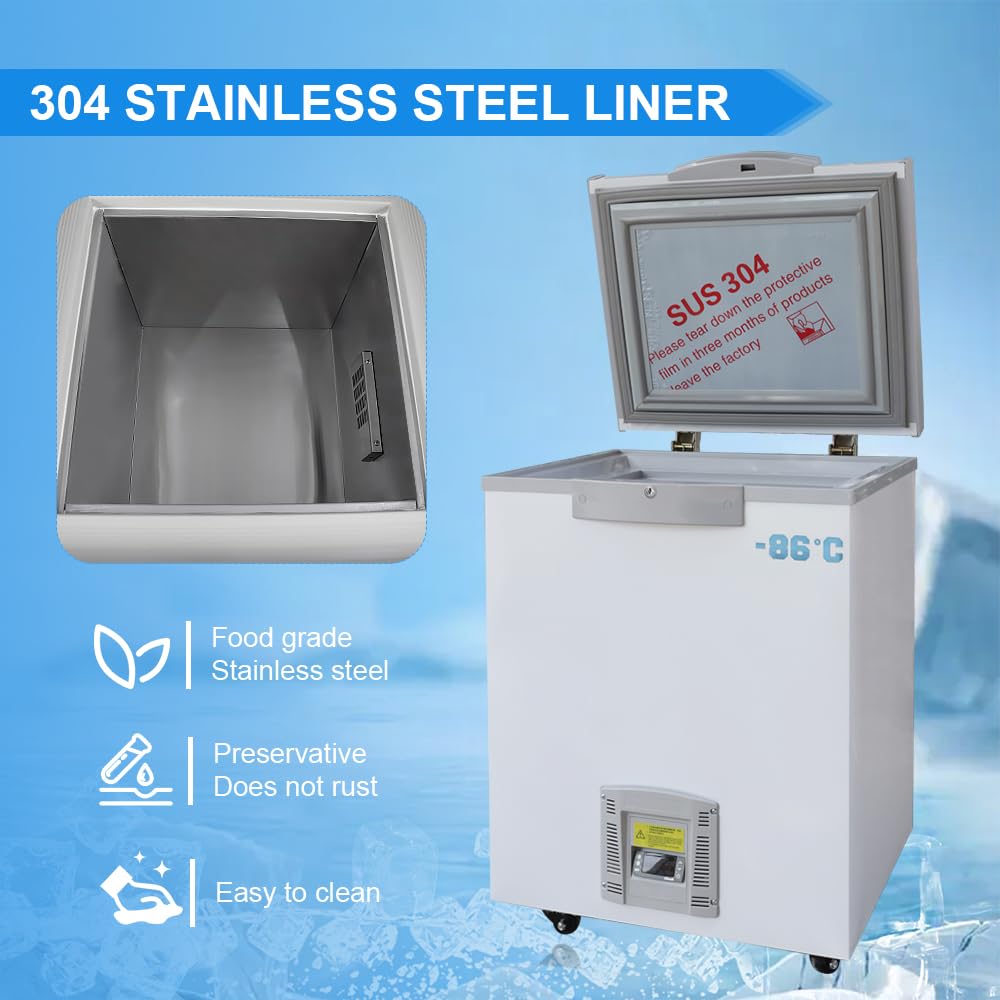HNZXIB -86° Ultra Low Temperature Freezer Lab 28L,Lab Freezer for Laboratory Sample Storage,Ultra Low Temp Freezer,Ultra Low Temperature Freezer Lab Freezers Low Temperature Freezer Lab Refrigerators