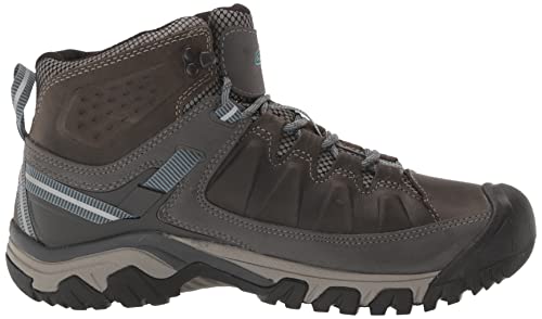 KEEN Women's Targhee 3 Mid Height Waterproof Hiking Boots, Magnet/Atlantic Blue, 8.5