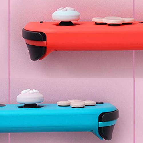D-pad Move Direction Cross ABXY Buttons Sticker Joystick Thumb Stick Grip Cap Cover Replacement for Nintendo Switch Joy-con Controller (Purple paw+Purple Sticker)