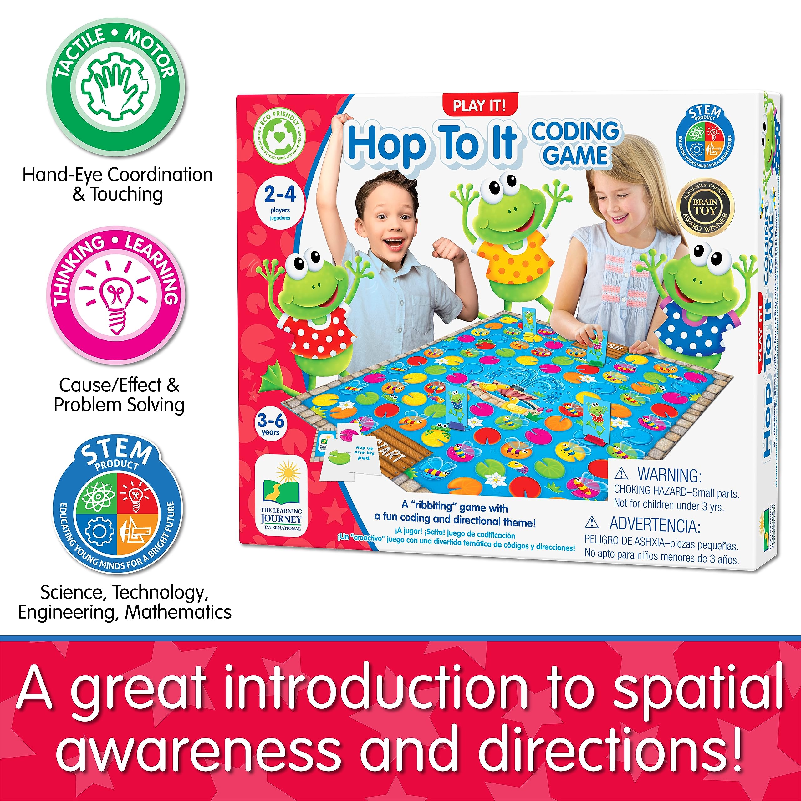 The Learning Journey: Play It! Game - Hop to It - Coding Game for Kids Ages 3 and Up - Award Winning Toys