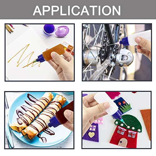 EDSRDUS LDPE Squeeze Bottles with Luer Lock & Multi Purpose Precision Applicator for Gluing Projects DIY Craft Painting Measuring E-Liquids Kitchen, etc (1oz+2oz+4oz, Translucent)