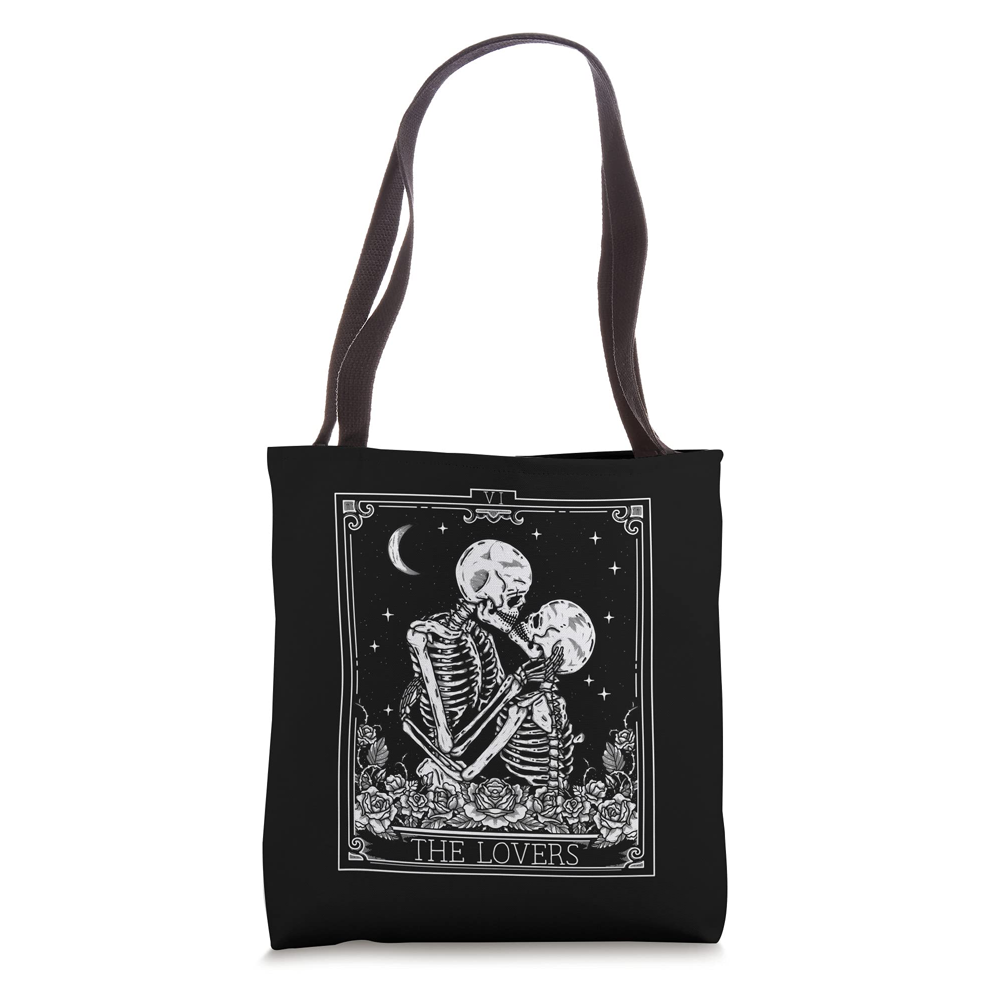 The Lovers Vintage Tarot Card Astrology Goth Halloween Women Tote Bag