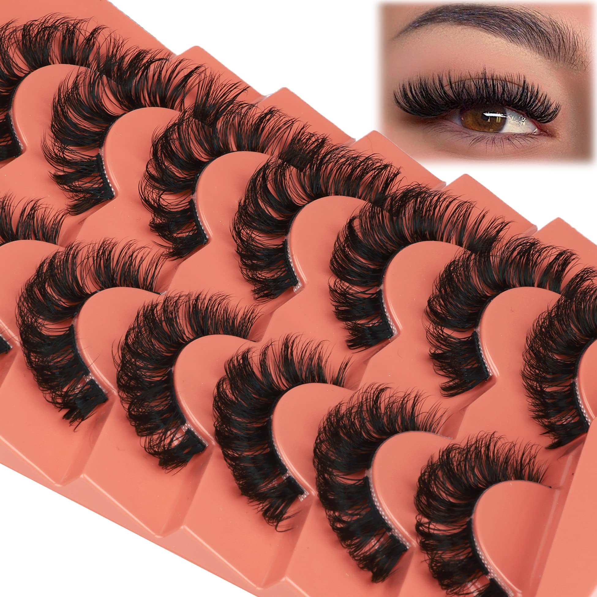 Fluffy False Eyelashes D Curl Faux Mink Lashes That Look Like Extensions DIY Cluster Lashes Wispy Pestañas Individual Eye Lash Clusters Natural Wispies Lashes ALPHONSE Mink Fake Eyelashes 7 Pairs Pack
