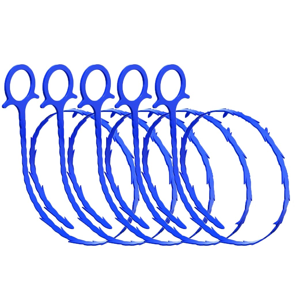 PlumbRx Hair Snake Drain Tool | Hair Clog Remover | Drain Opener for Sinks, Tubs, Showers - 5 Pack | Extra Long 23.5"