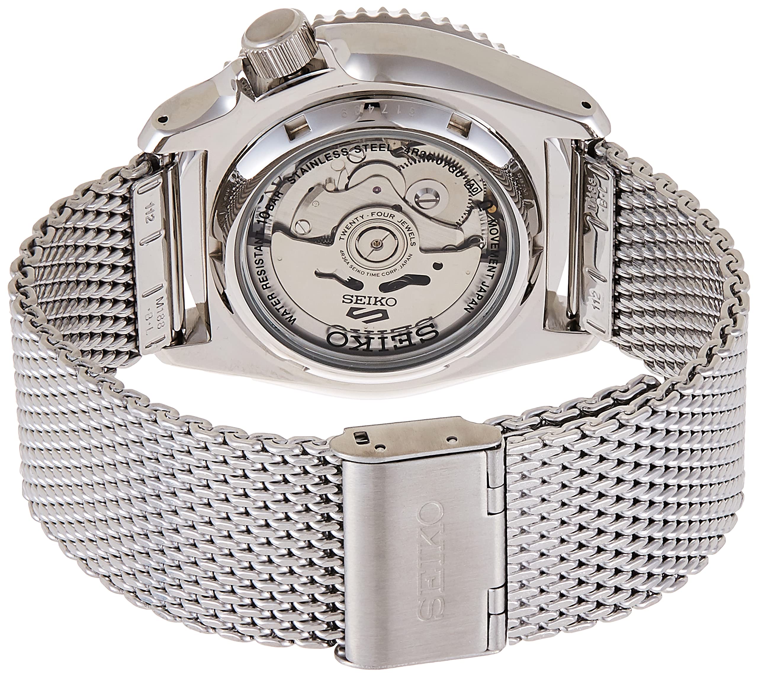 SEIKO Men's 5 Sports Automatic Watch with Stainless Steel Strap, Silver, 22 (Model: SRPD73)