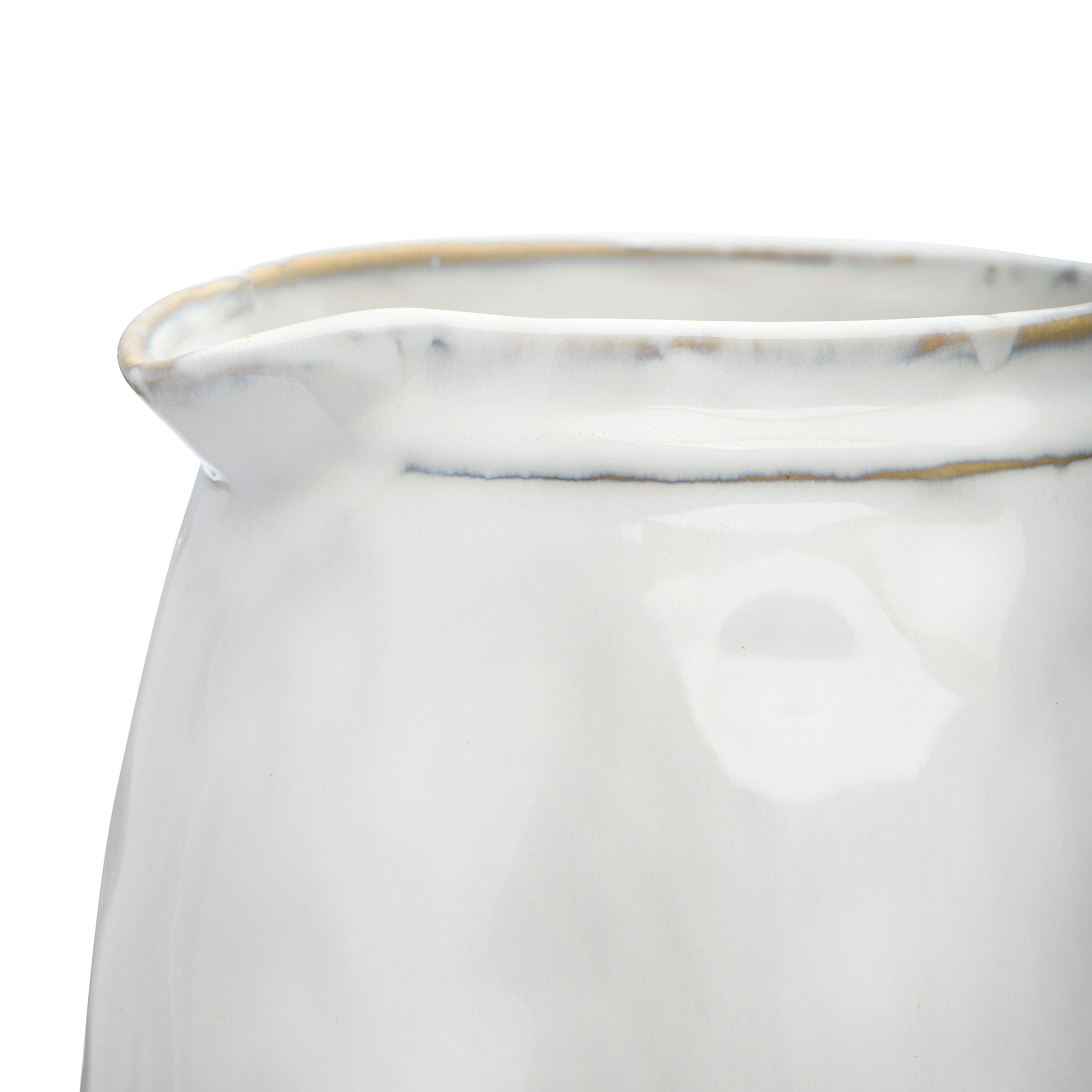 Creative Co-op DF3249 White Stoneware Pitcher