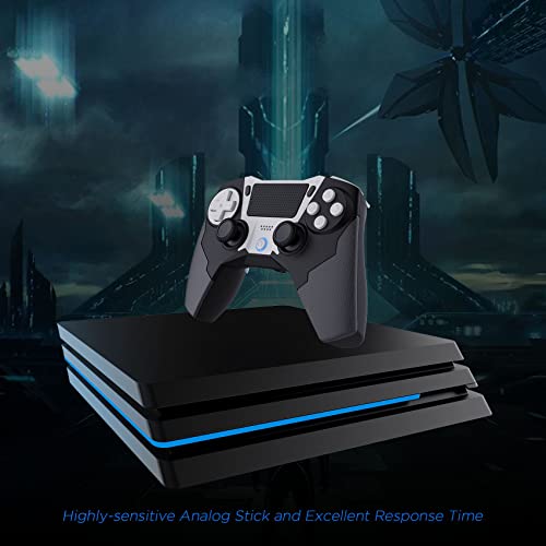 CTPOWER Wireless Controller for PS4/Slim/Pro/PS3 Console, Built-in Speaker/Enhanced Dual Vibration/6-Axis Motion Sensor Function (Carbon Black)