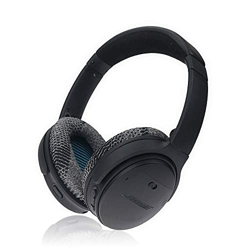 Krone Kalpasmos Premium Bose QC35 Headphones Ear Pads, Fits QuietComfort 35 ii / QC25 / QC2 / QC15 / Ae2 / Ae2i / Ae2w / SoundTrue & SoundLink(Over-Ear), Memory Foam Cushion β Black + Grey Fabric