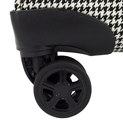 London Fog Oxford III 2 Piece Set (Cabin Bag and 25" Spinner), Black White