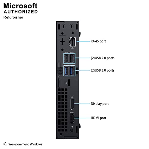 Dell OP3060MFFXKF5K OptiPlex 3060 XKF5K Micro PC with Intel Core i5-8500T 2.1 GHz Hexa-core, 8GB RAM, 256GB SSD, Windows 10 Pro 64-bit (Renewed)