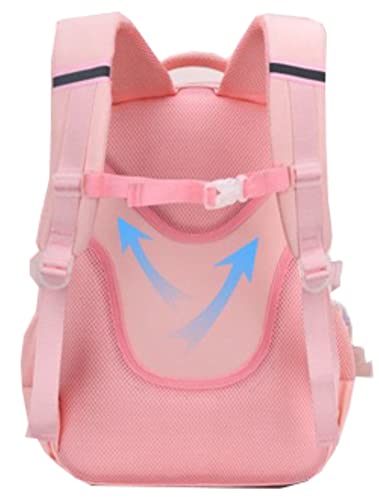 MJUN Kid Girls Backpack Waterproof Cartoon Comic 3D Bookbag Children Student School Backpack (pink)
