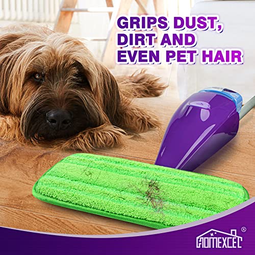HOMEXCEL Microfiber Mop Pads Compatible with Swiffer Wet Jet,Reusable Machine Washable Swiffer WetJet Mop Pad Refills,Mop Head Replacements for Multi Surface Wet & Dry Cleaning,Pack of 2