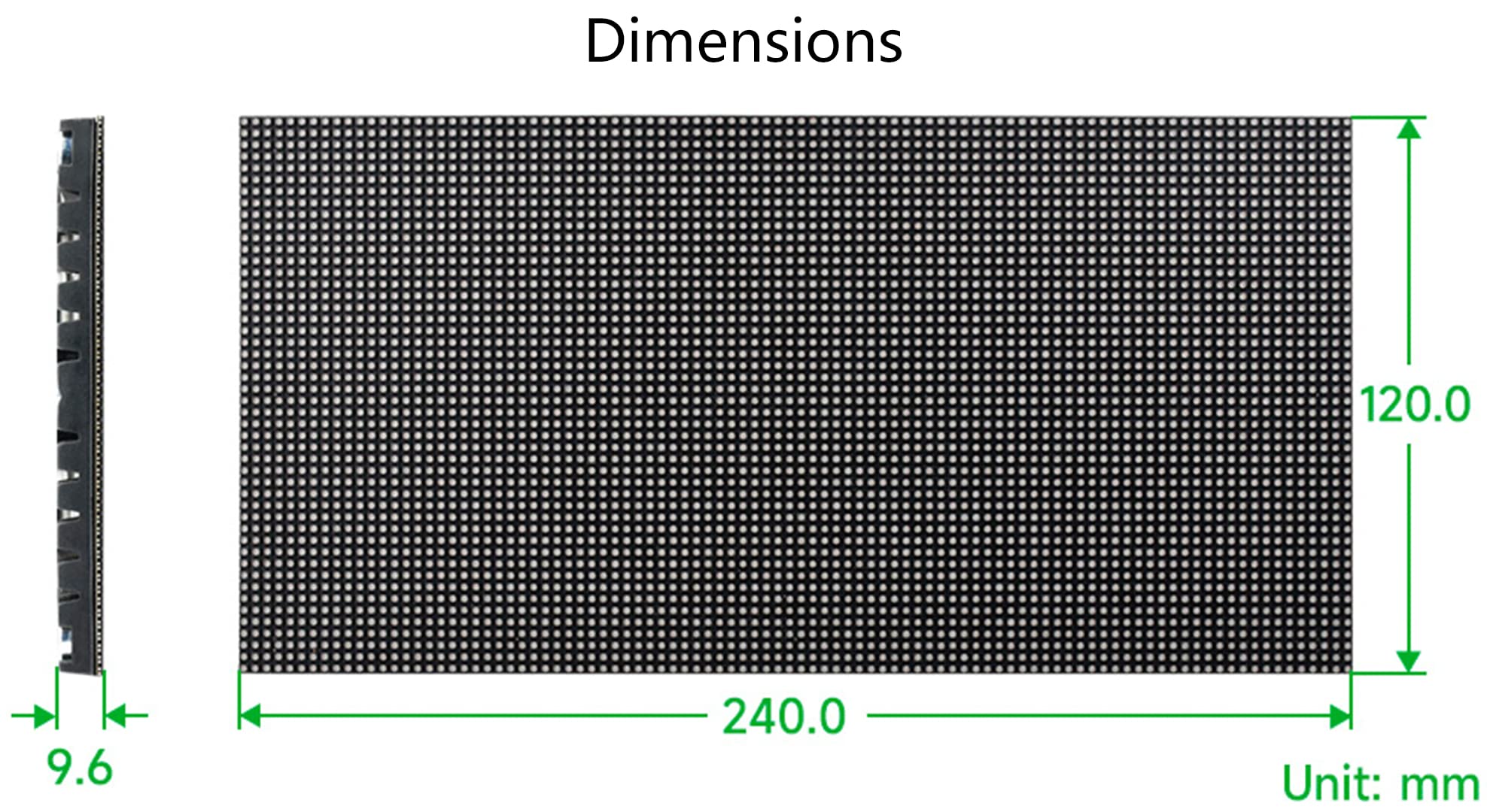 Flexible RGBFull Color LED Matrix Panel 96x48 Pixels, 2.5mm Pitch, 4608 Individual RGB LEDs, Adjustable Brightness and Bendable PCB,Compatible with Raspberry Pi / Raspberry Pi Pico / ESP32 / Ardu