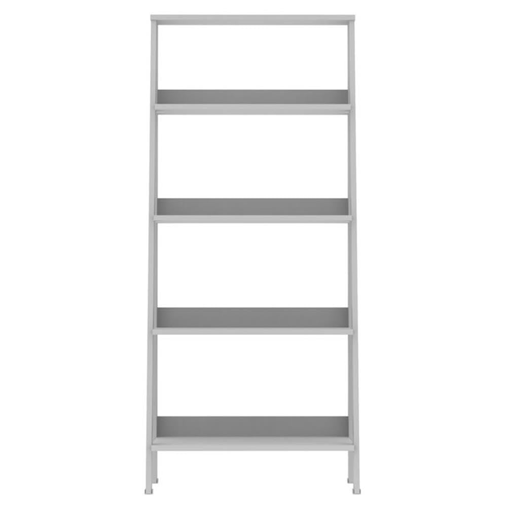 Pemberly Row 4-Shelf Wood Ladder Bookcase in White