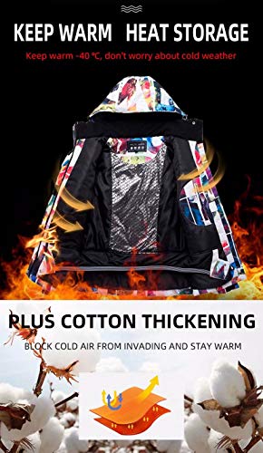 decathee Women's Waterproof Ski Snowboard Jacket Pants Windproof Winter Warm Snow Mountain Rain Coat
