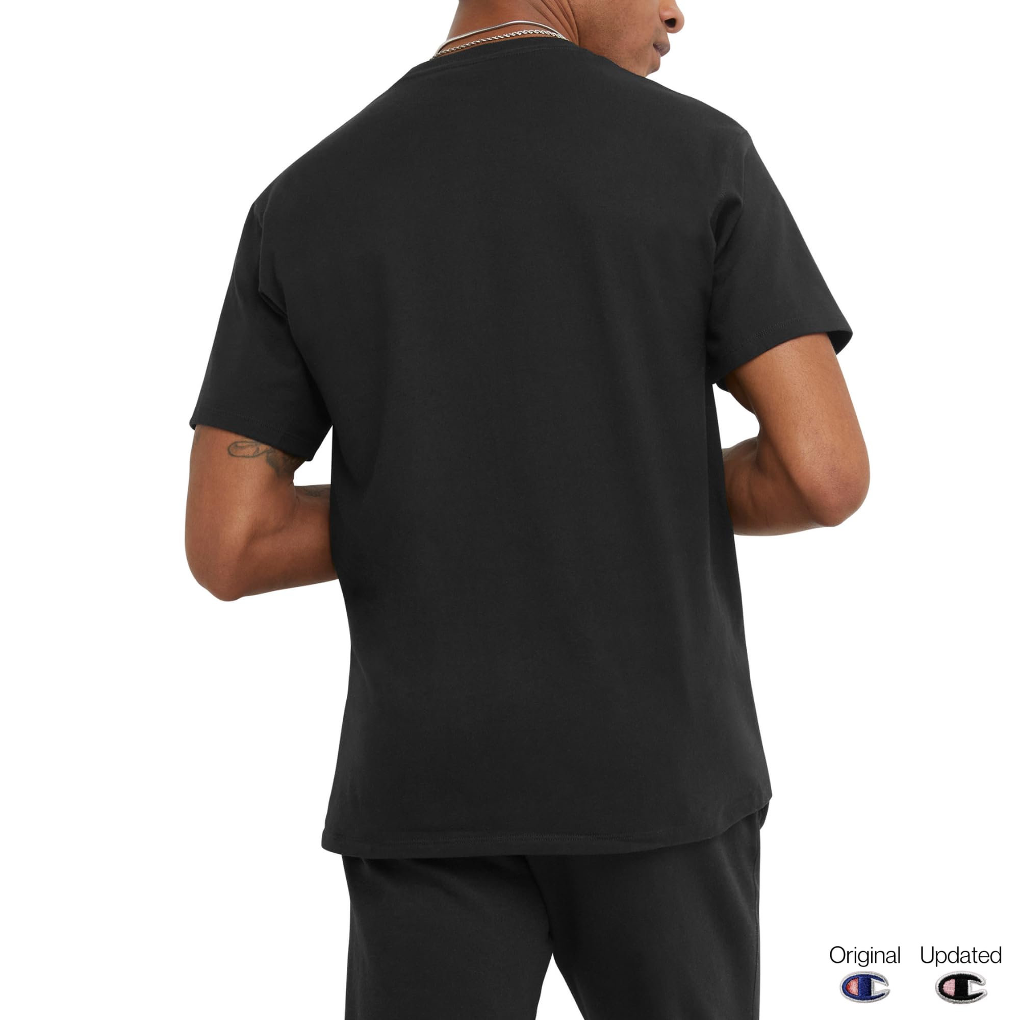 Champion mens Classic T-shirt, Classic Script T Shirt, Black-y06794, X-Small US