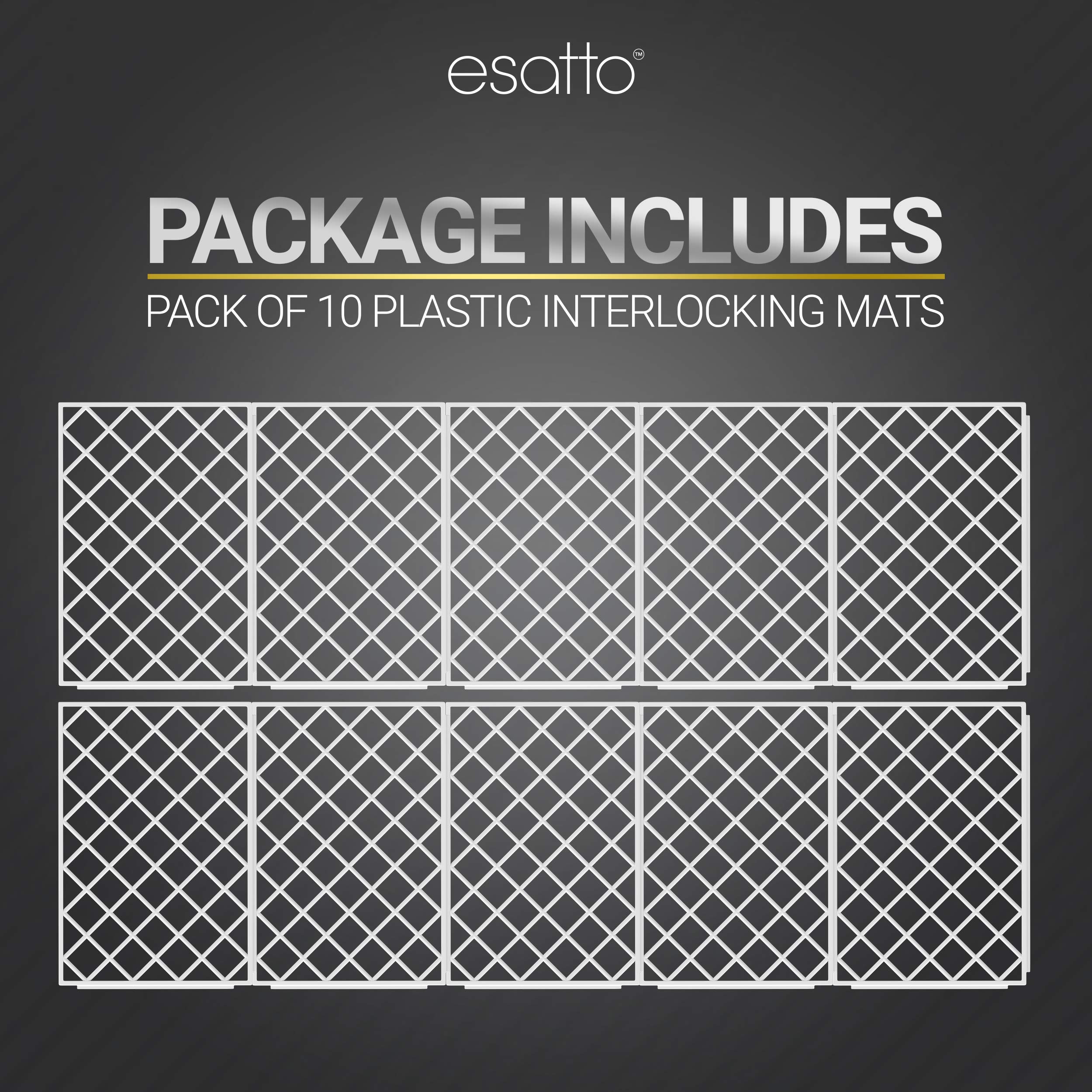 Esatto Bar Products 10 Pieces Interlocking Shelf Mats 8 x 12 Inches, Clear - For Spills, Clean Bars, Stain Protection, and an Anti-slip Surface