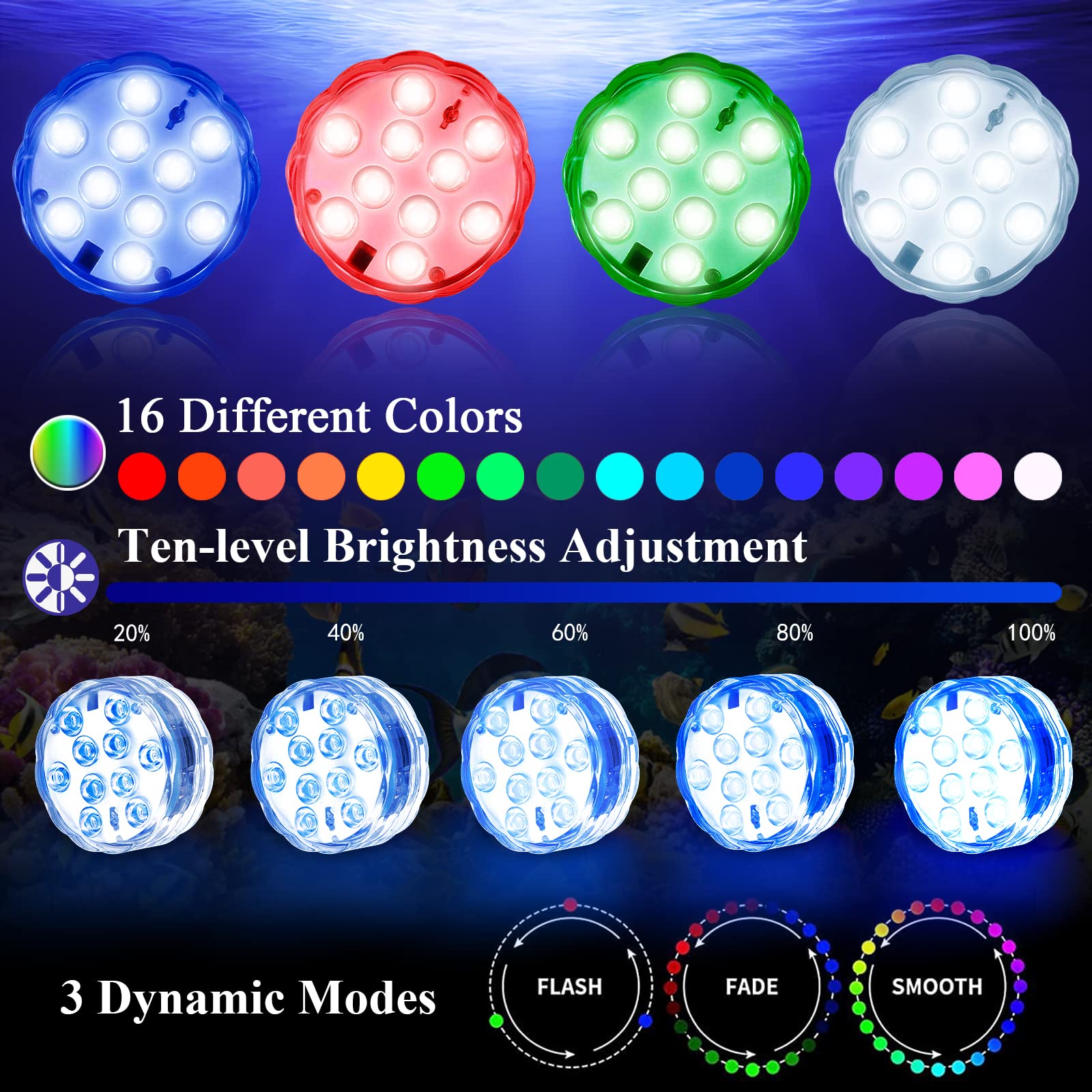 Creatrek Rechargeable Pool Lights (2PACK)