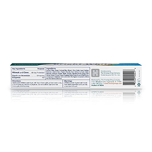 Himalaya Bright White Toothpaste, Fluoride Free to Reduce Plaque & Whiten Teeth, 6.17 oz (Pack of 2)