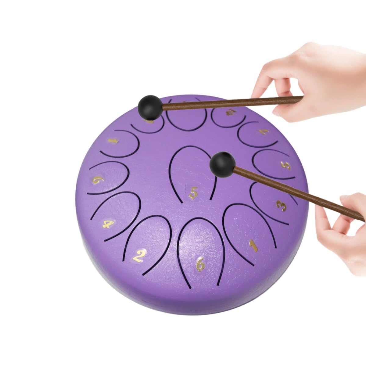 REGIS Alloy Steel Tongue Drum 13 Notes 12 Inches Chakra Tank Drum Steel Percussion Padded Travel Bag and Mallets (lavender, 12 Inches 13 Notes)