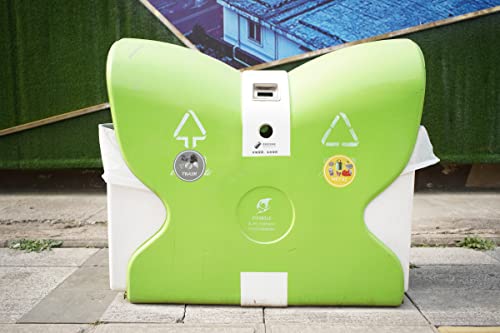 Set 6 Recycle Sticker for Trash Can Bins, Waterproof Anti-UV Strong Adhesive, Signs Decals Paper Glass Plastic Metal Trash Food Waste - Diam. 3.86"