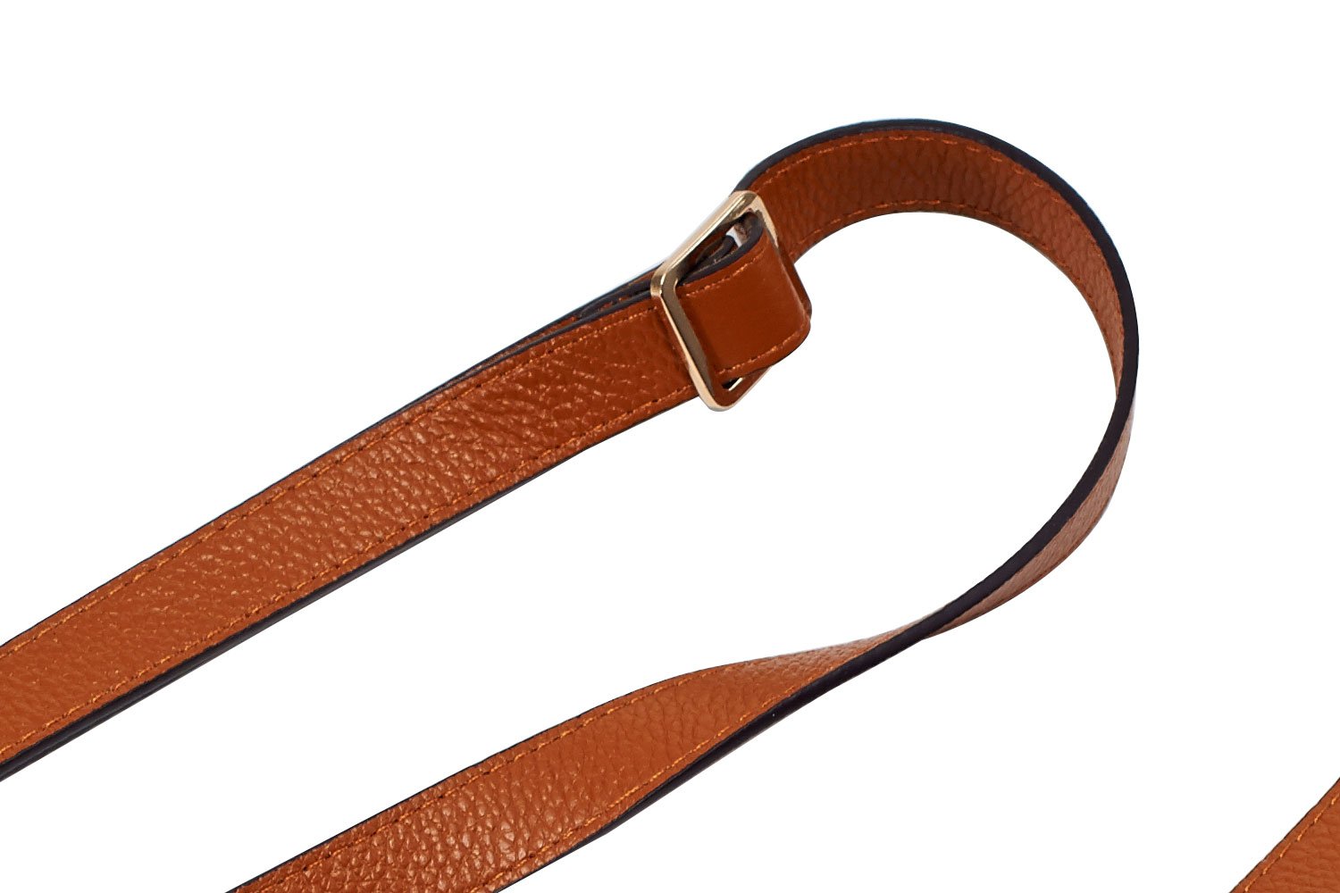 VanEnjoy Full Grain Leather Adjustable Replacement Strap Cross Body Bag Purse, 26-51 inch Gold Hardware - 1.8 CM Width (Black-Silver Metal With Tasse) (Brown)