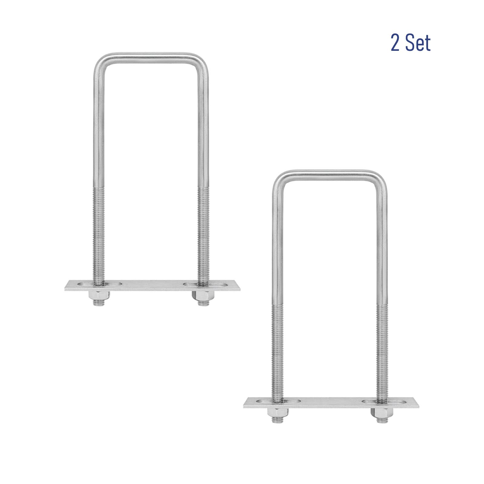 FOCMKEAS 2 Sets 304 Stainless Steel Square U-Bolts 3.15"(80mm) Inner Width, 5.91"(150mm) Length Stainless M10 with Nuts, Frame Plate, Accessories for Automobiles Trailer, Boat Trailer Industrial Parts