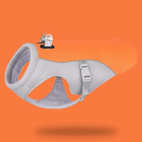 Pet Clothing Dog Cooling Vest Harness Evaporation Coat Reduce Body Heat for Hiking Orange L