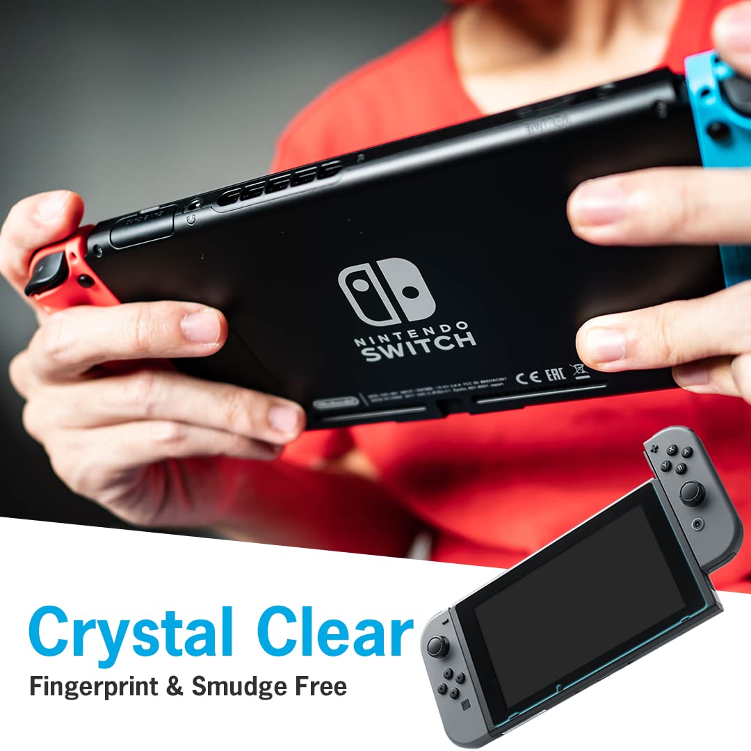 Simple Snap Tempered Glass Screen Protector Compatible with Nintendo Switch — Invisible Premium Protection that is Fingerprint Free, Bubble Free and Anti Scratch — Easy Screen Applicator