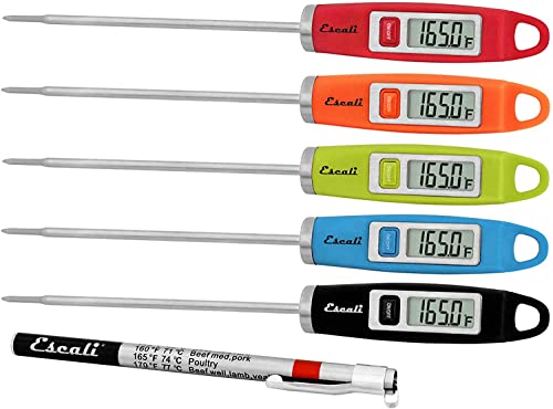 Escali DH1 Gourmet Digital Meat Thermometer with Extra Long Probe, NSF Certified, Black