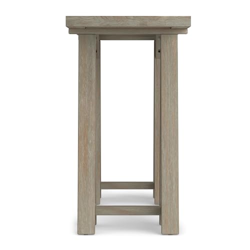 SIMPLIHOME Sawhorse SOLID WOOD 66 Inch Wide Modern Industrial Wide Console Sofa Table in Distressed Grey, For the Living Room, Entryway and Bedroom