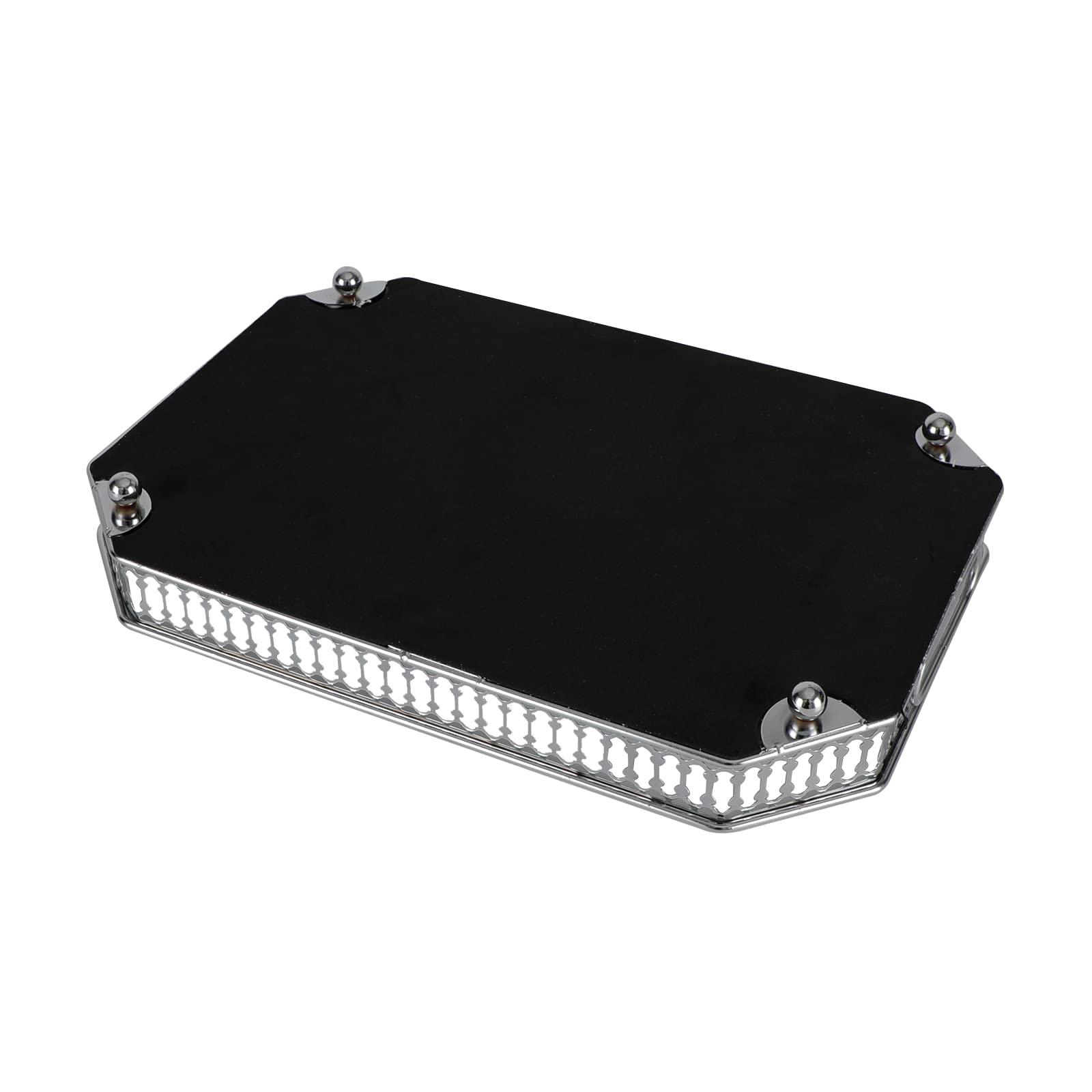 Decorative Tray, Mirror Tray for Perfume Organizer, Makeup Tray with Metal Handle for Bathroom,Countertop,Bedroom, 9.8"x13.7"x1.5"