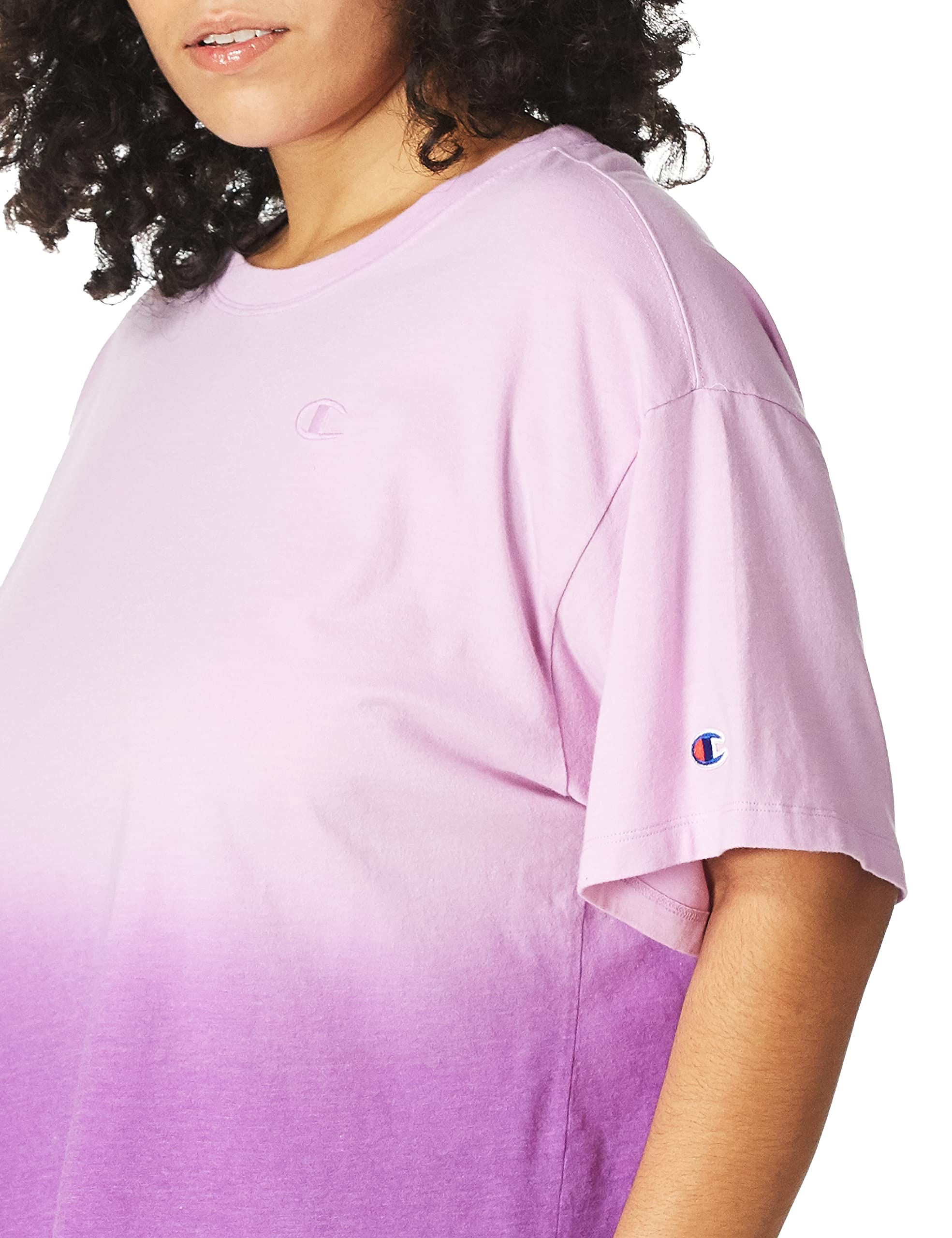 Champion Women's The Cropped Tee, Purple Ombre, X- Large