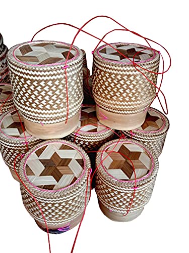 Craft Curl Rice Steamer Natural Bamboo | Durable & Eco-Friendly |Lightweight & Food Safe | Bamboo Rice Steamers |Sticky Rice Serving Basket 6 Cubic Inches|