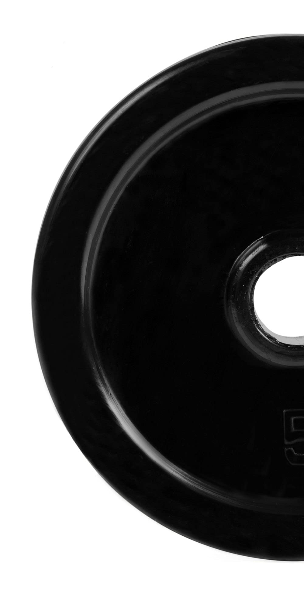 CAP Barbell Black Rubber Coated Standard 1-Inch Weights, Single, 5 Pound