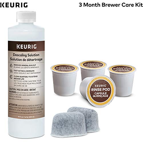 Keurig K-Supreme SMART Coffee Maker, Gray & 3-Month Brewer Maintenance Kit Includes Descaling Solution, Water Filter Cartridges & Rinse Pods, Compatible Classic/1.0 & 2.0 K-Cup Coffee Makers, 7 Count