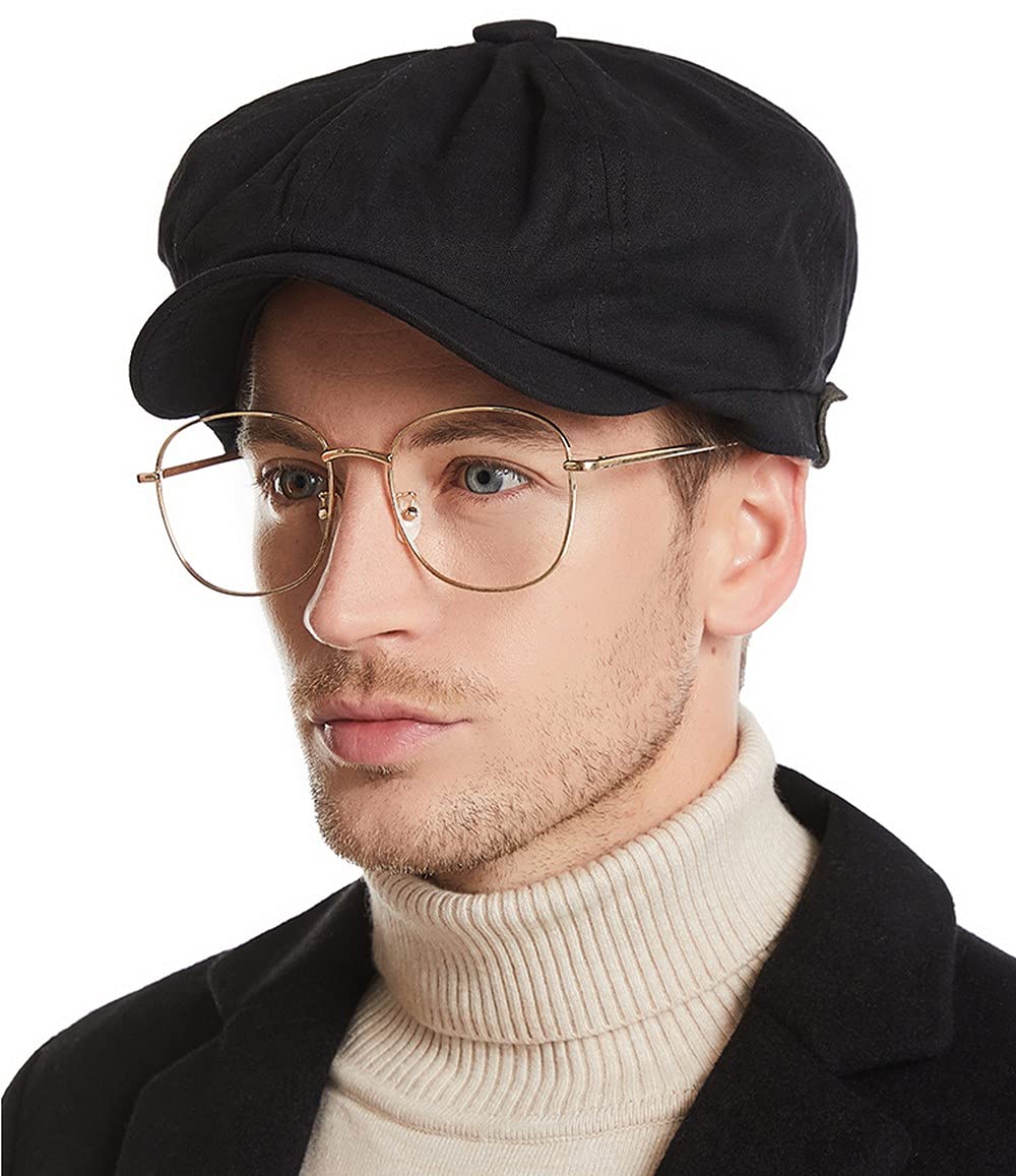 CLAPE Ivy Cabbie Cap Peaky Newsboy Hunting Beret Flat Herringbone Ascot Octagonal Sun Hat Baker Boy Beret Gatsby Golf Cap Classic Driving Hat