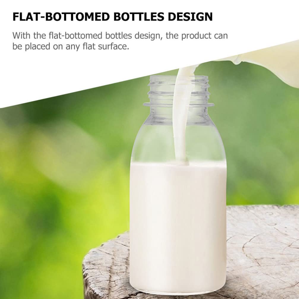 DOITOOL Plastic Juice Bottles with Caps - 15Pcs Reusable Juice Containers with Lids for Fridge - Clear Refillable Water Bottles Smoothie Bottle for Homemade Juices, Milk, Tea(100ml/3.4oz