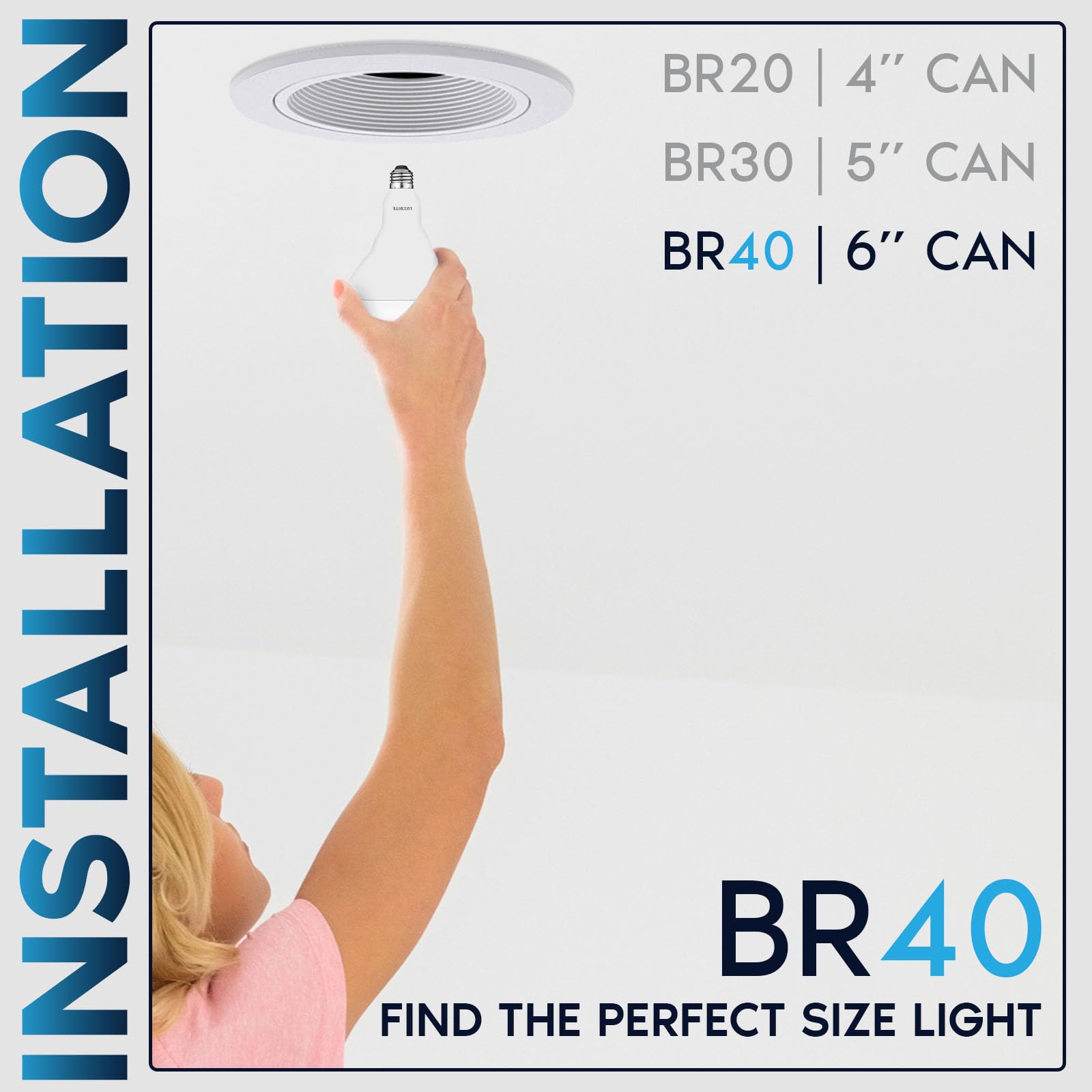 Luxrite BR40 LED Light Bulbs, 85W Equivalent, 3500K Natural White, Dimmable, 1100 Lumens, LED Flood Light Bulb, 13W, E26 Medium Base, Indoor/Outdoor - Perfect for Office and Recessed Lighting (6 Pack)