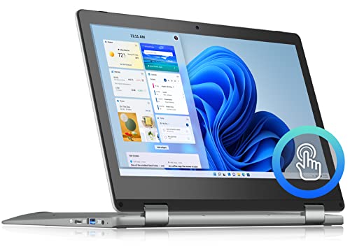 jumper 2 in 1 Laptop, Dual-Core Intel Celeron N4000 CPU, 4GB DDR4 128GB Storage, 11.6 Inch UHD Touchscreen Display(1366X768), Windows 11 Laptop Computer with 2.4G/5G WiFi, Bluetooth 4.2, HD Webcam.