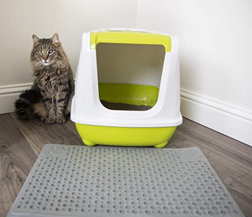 Petlinks Purr-fect Paws Multipurpose Cat Litter Mat - Gray, Medium