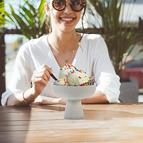 DOITOOL Snack Bowl Footed Dessert Cups Ice Cream Cup Ceramic Sundae Bowls Serving Bowls Dish for Appetizer Parfait Fruit Salad Pudding Snack Ice Cream Bowl